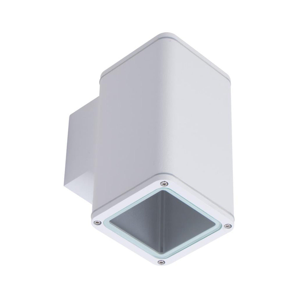 Piper Square Exterior Wall Light White Aluminium - 49266